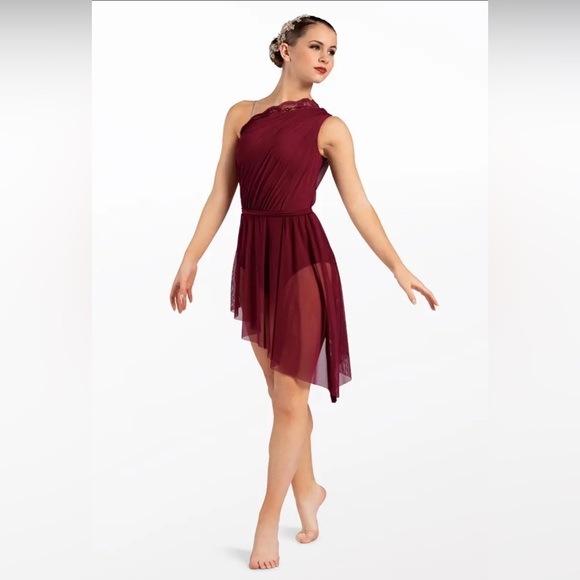 Weissman | Costumes | Weissman Asymmetrical One Shoulder Wine Maroon ...